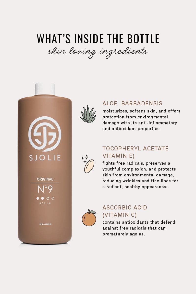 Medium Spray Tan Solution - Sjolie Solution 9 for medium skin tones